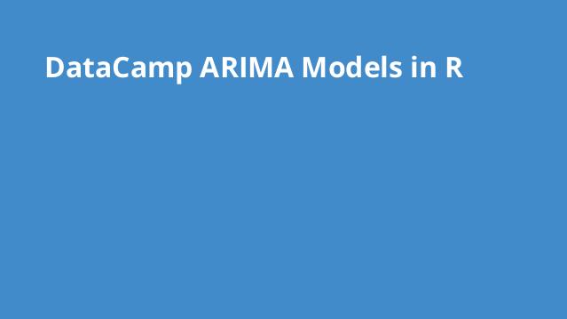 ARIMA Models in R