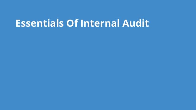 Essentials Of Internal Audit